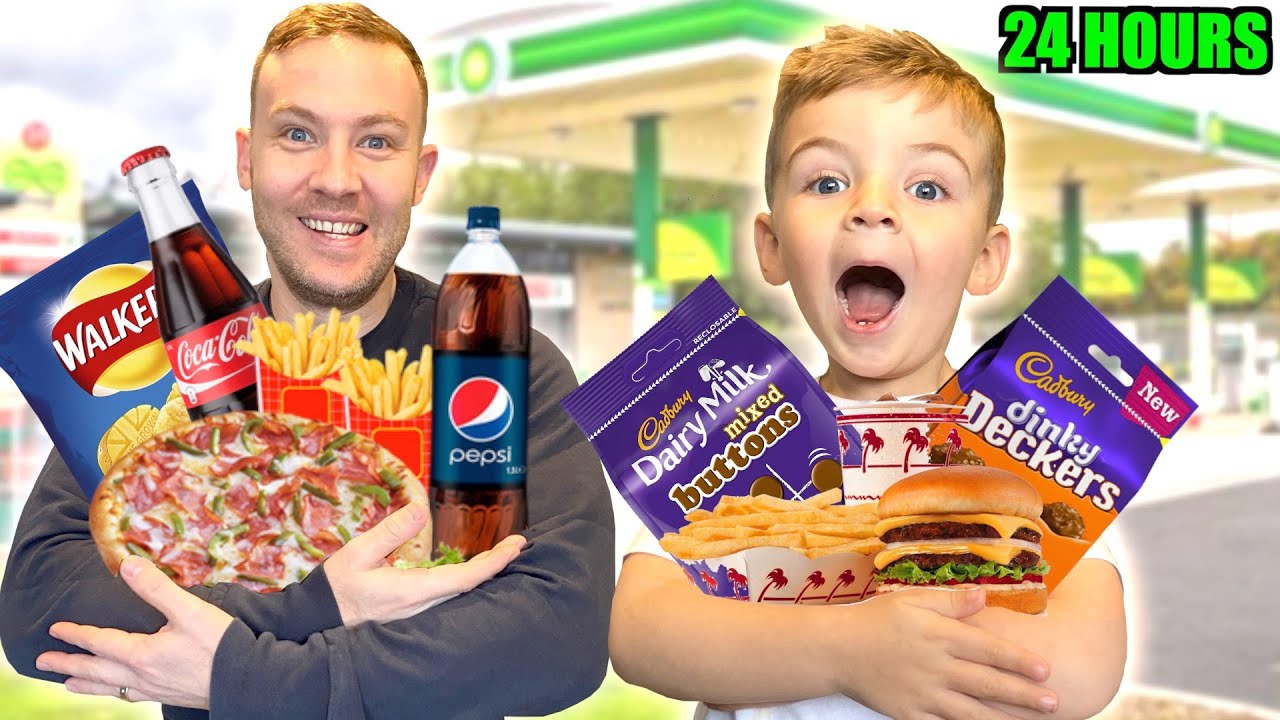 EATING ONLY GAS STATION FOOD FOR 24 HOURS! - YouTube