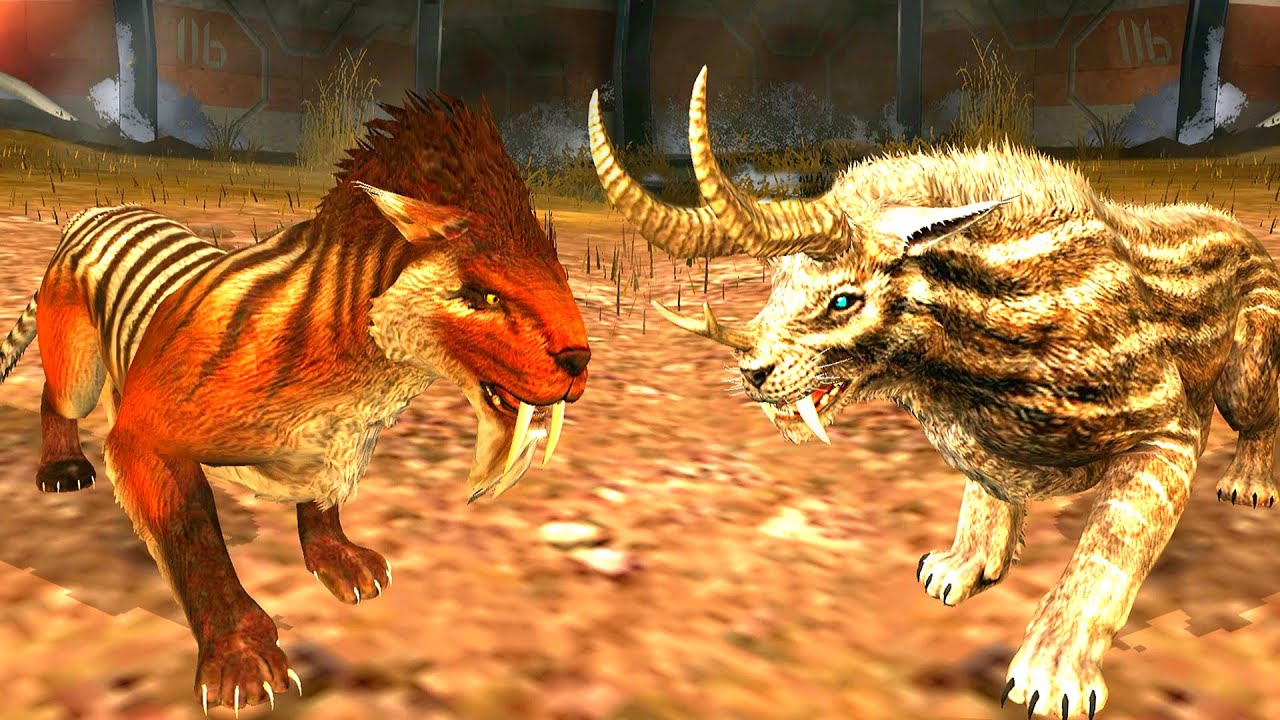 THYLACOSMILUS VS SMITHETOCERAS UNEQUAL BATTLE | JURASSIC WORLD THE GAME ...