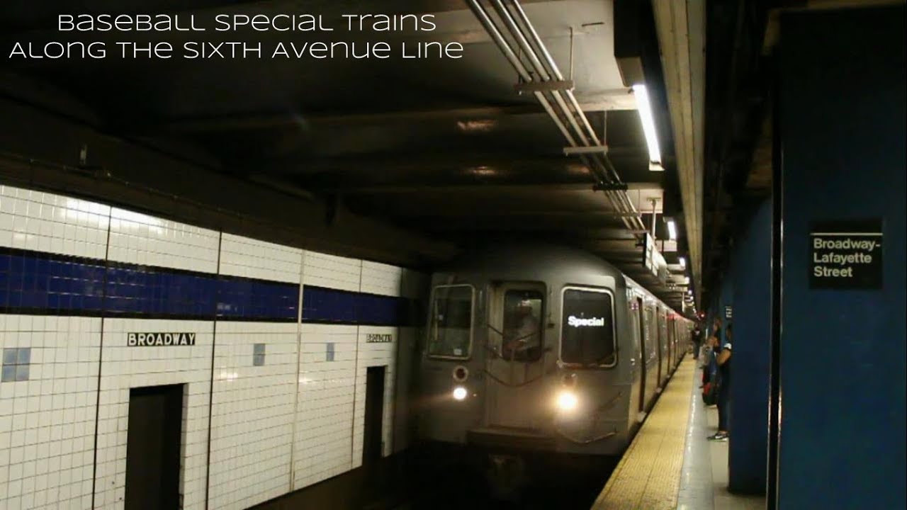 NYC Subway: Yankee Baseball Special Trains Along 6th Avenue - YouTube