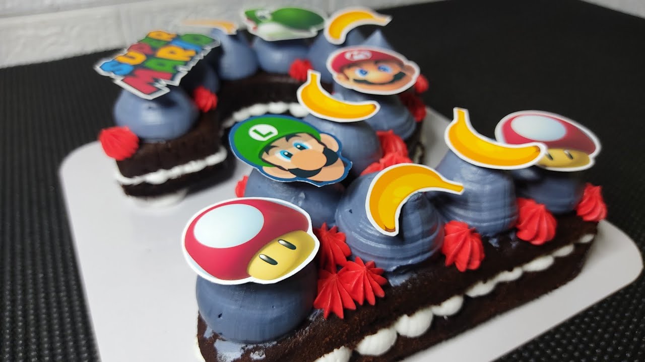 SUPER MARIO number cake - YouTube