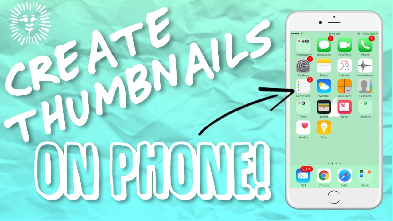 HOW TO MAKE A THUMBNAIL ON YOUR IPHONE FOR FREE!! EASY TUTORIAL - YouTube