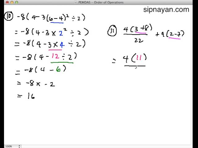 Pemdas Examples OpenAlgebra.com: Free Algebra Study Guide & Video