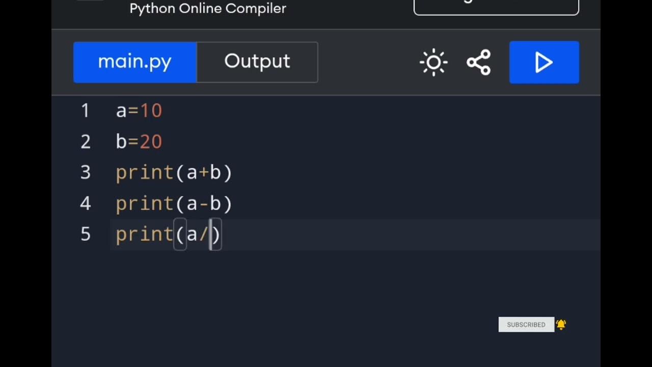 Arithmetic Operation In Python Programming Add Sub Multidivmodul🖥️ Youtube