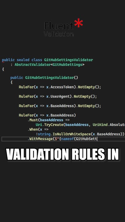How to Write a Validator with FluentValidation #shorts - YouTube