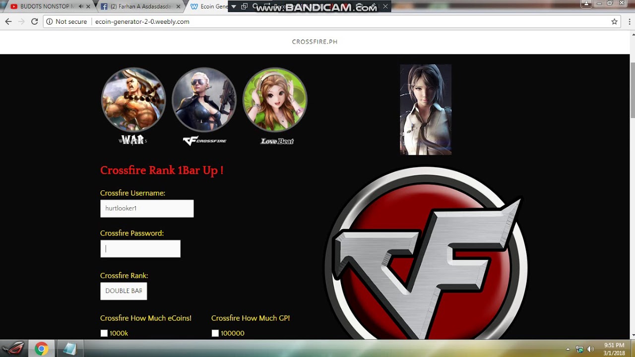 CROSSFIRE Generator 2018 - YouTube