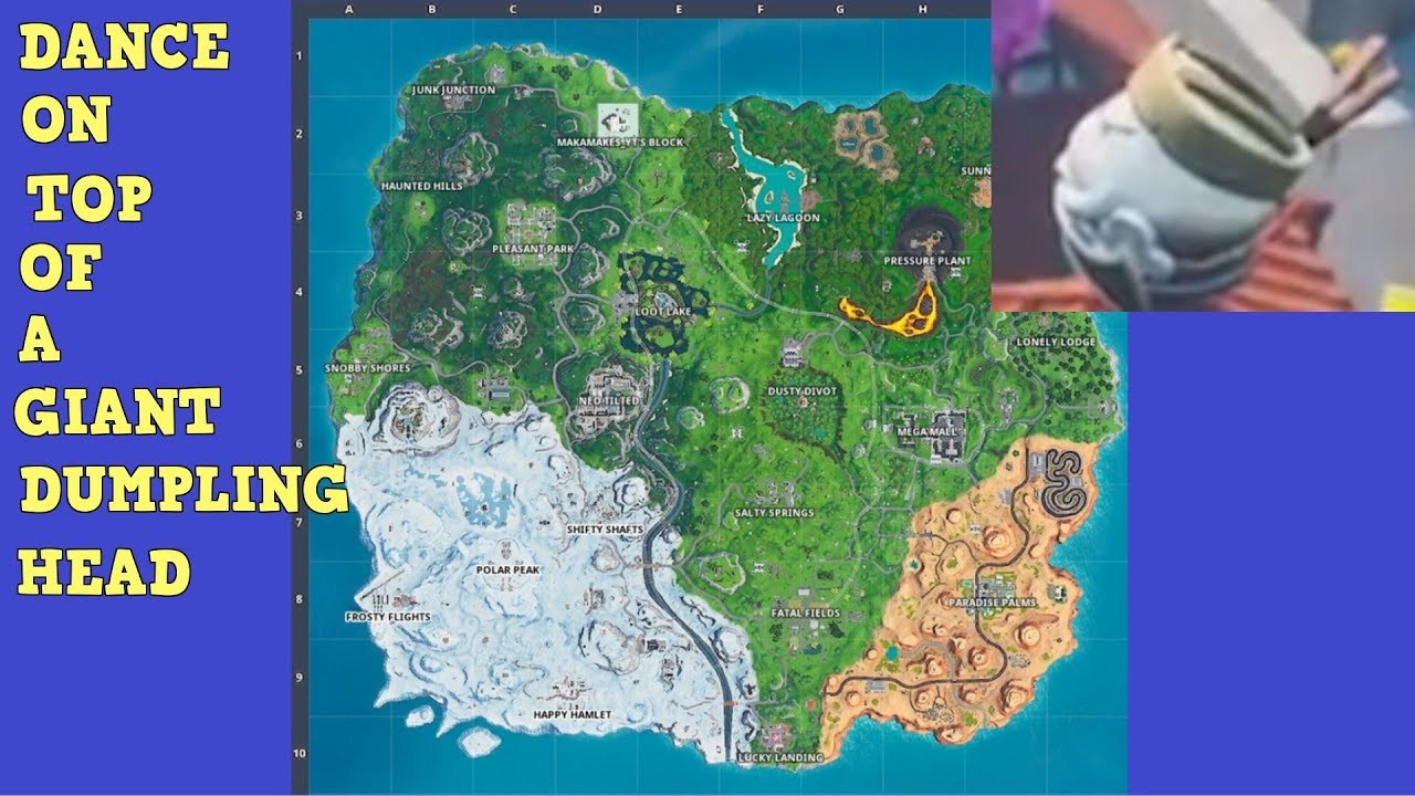Dance on Top of a Giant Dumpling Head - Fortnite - YouTube
