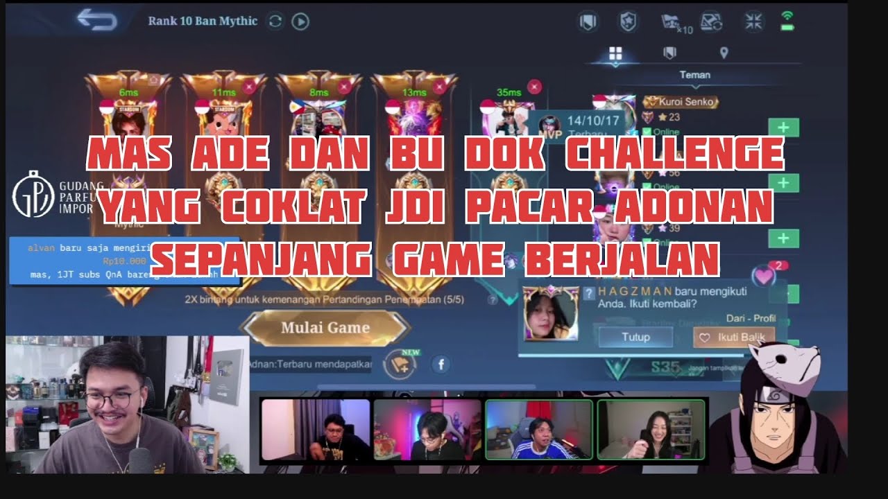Mas Ade dan Bu Dok chalenge yang coklat jadi pacar adonan sepanjang ...