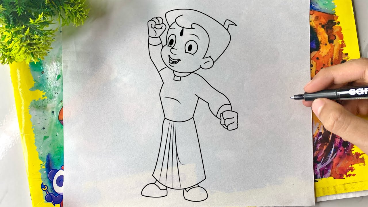 How to Draw Chota Bheem Sketch Drawing | Bheem Drawing | Chota Bheem Ki ...