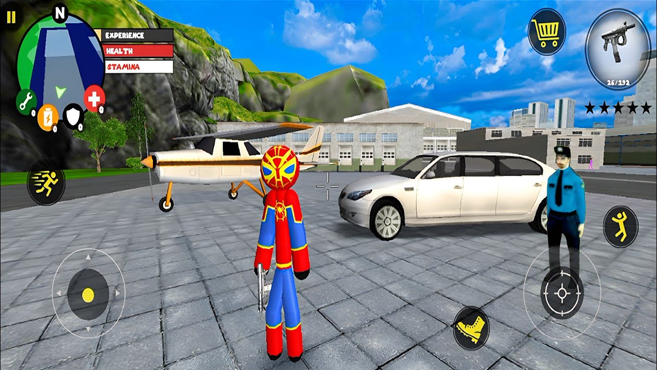 Spider Stickman Rope Hero New Update #25 Android Gameplay - YouTube