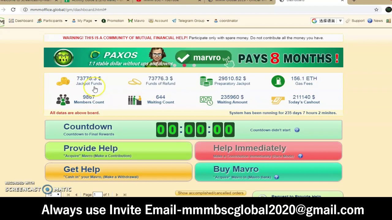 MMM BSC GLOBAL Live how to Register, Login, Buy 2% Mavro before PH, Pay ...