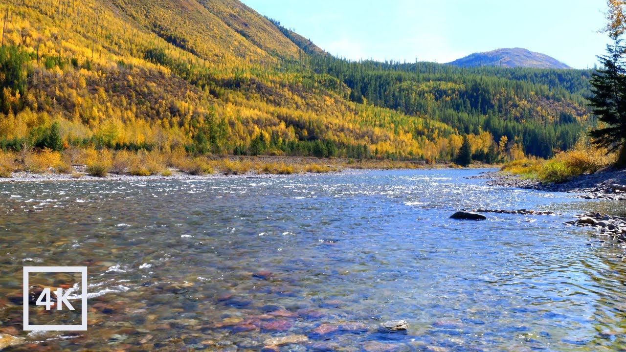 4K Autumn Mountain River | Relaxing Nature Scene | Peaceful Nature ...