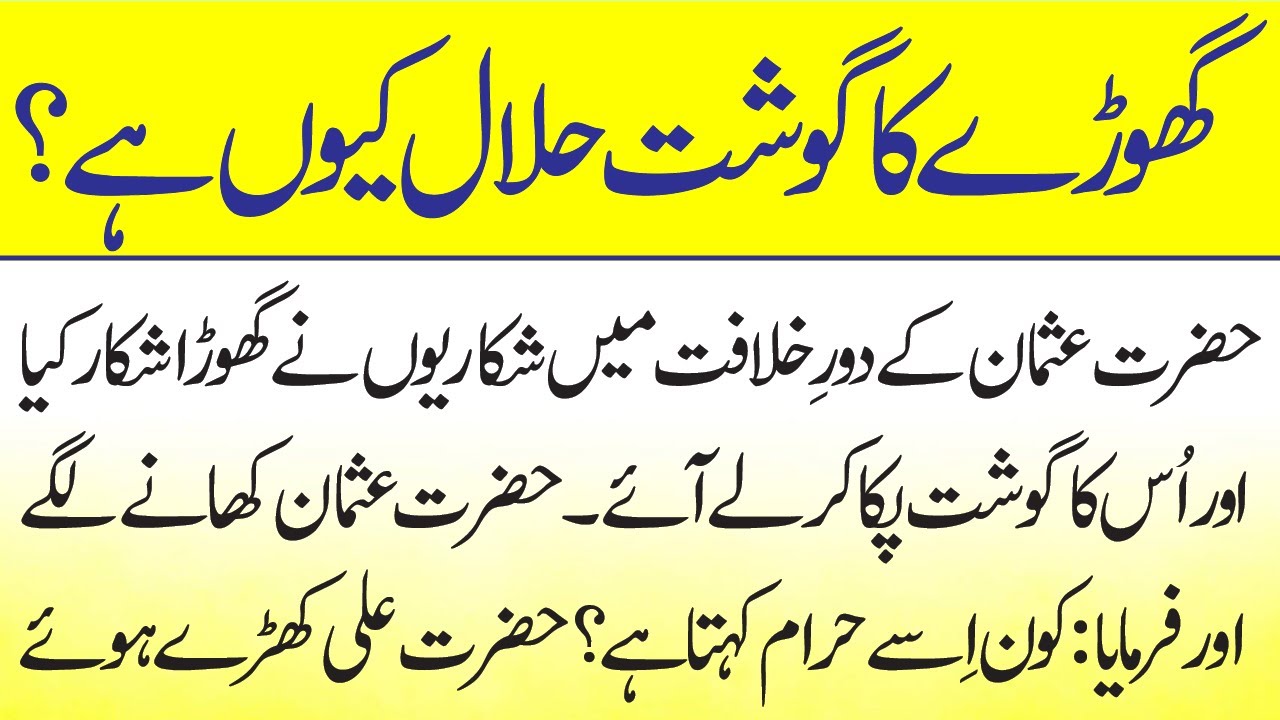 Ghory Ka Gosht Halal Hai ya Haram ? || islamic Story || islamic Stories ...