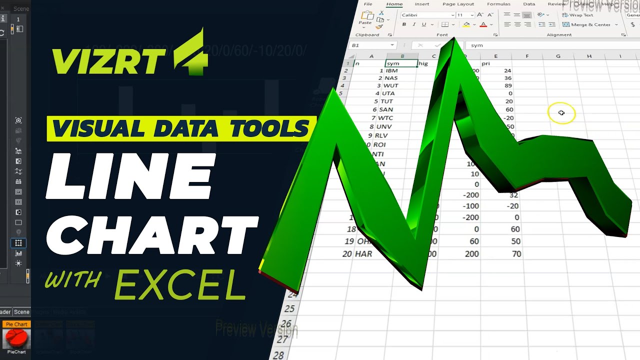 Vizrt Line Chart with Microsoft Excel Data - Vizrt Visual Data Tools ...