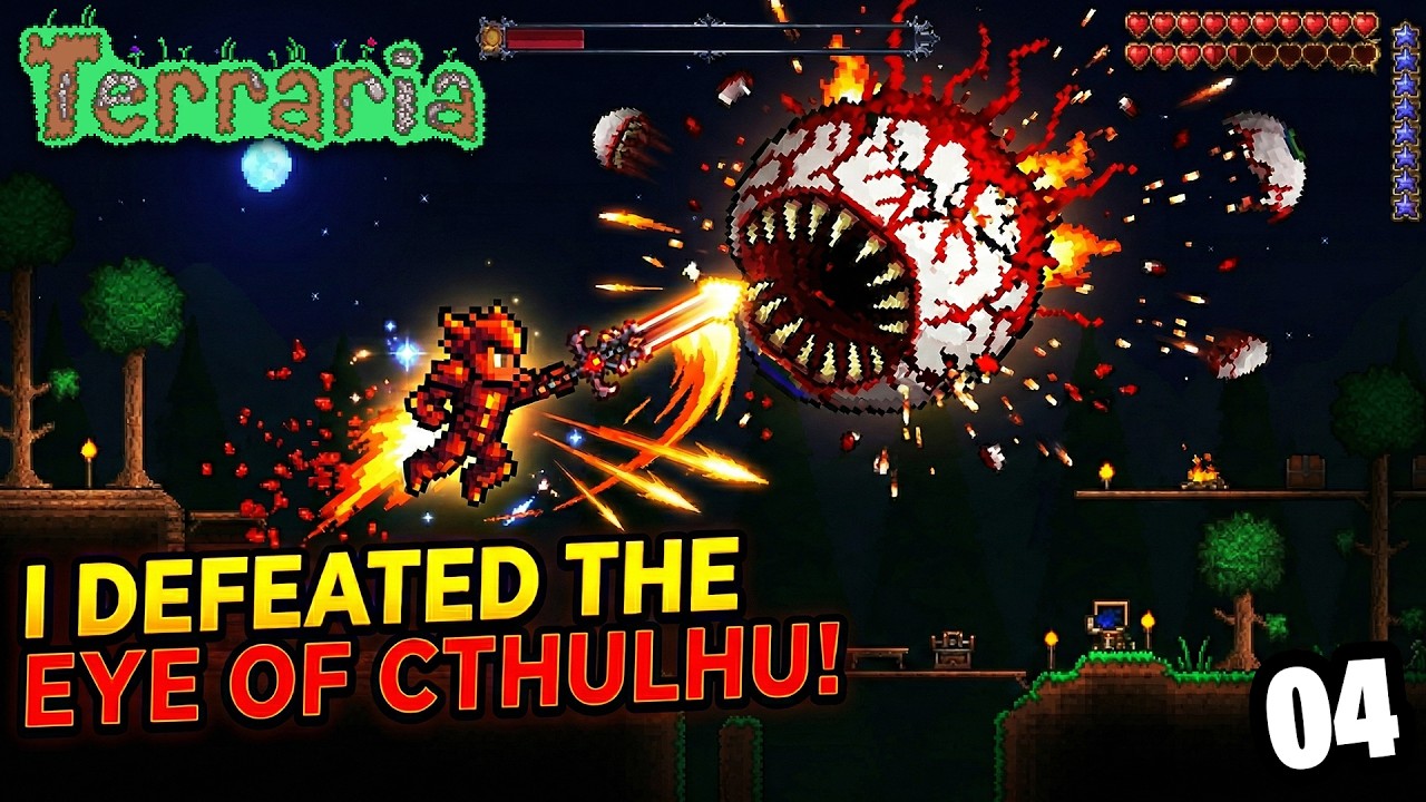 Defeated Eye of Cthulhu first time in Terraria - Part - 4 - YouTube