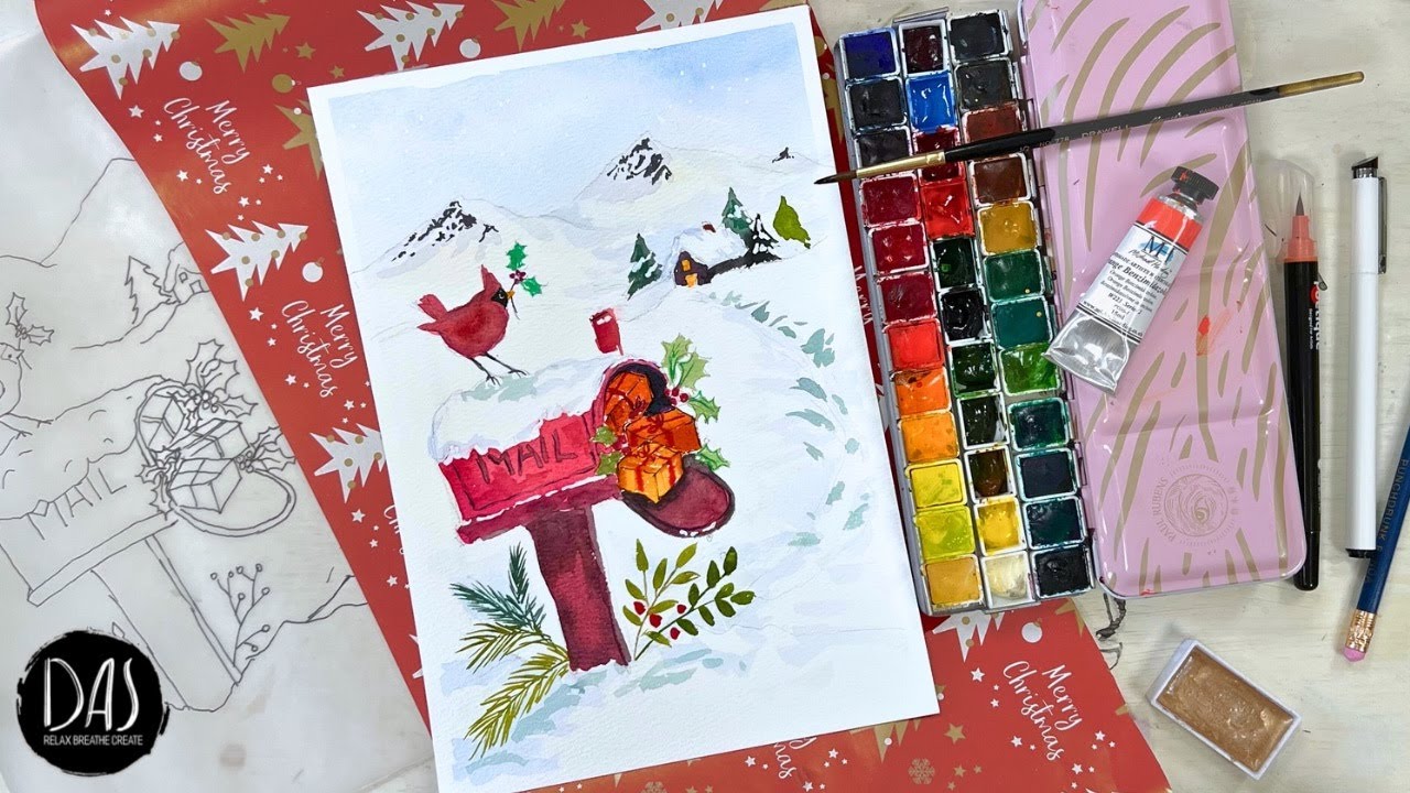 Christmas Watercolor Tutorials | Diane Antone Studio