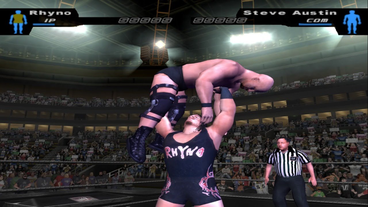 Stone Cold Steve Austin vs Rhyno First Blood match WWE SD HCTP - YouTube