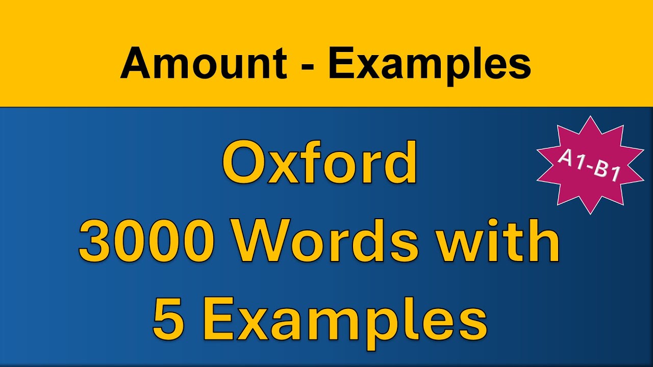 Amount - Examples - YouTube