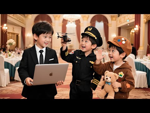 3 enfants mignons et doués emmènent maman au banquet du PDG， PDG: \