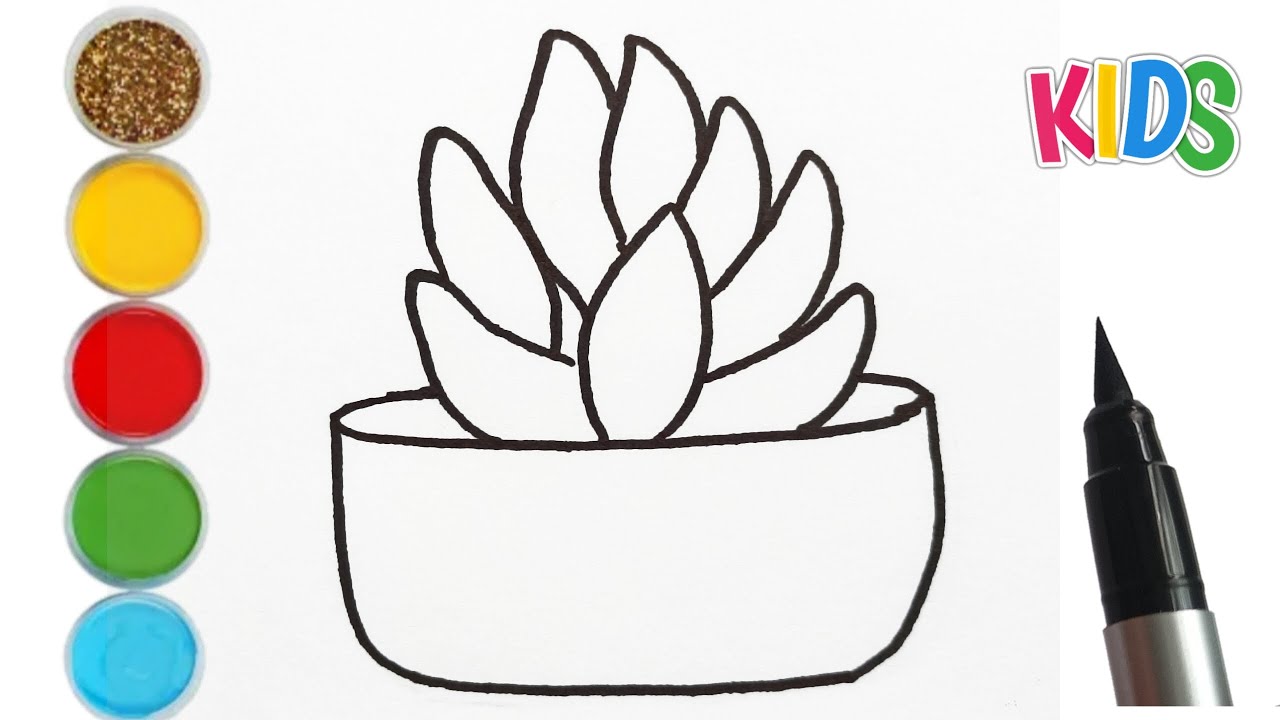 How to draw pot Easy for kids/ pot drawing & colouring/Consejos para ...