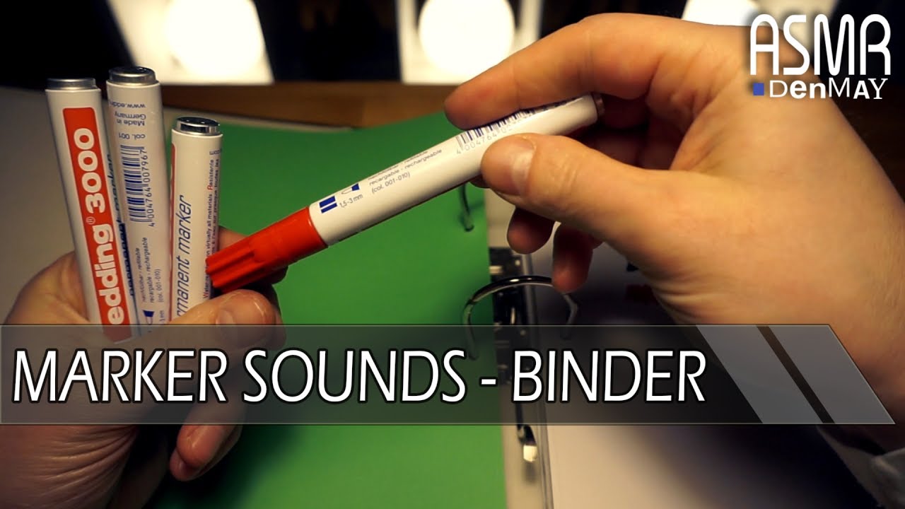 ASMR Marker Sounds BINDER, edding (NO TALKING) - YouTube