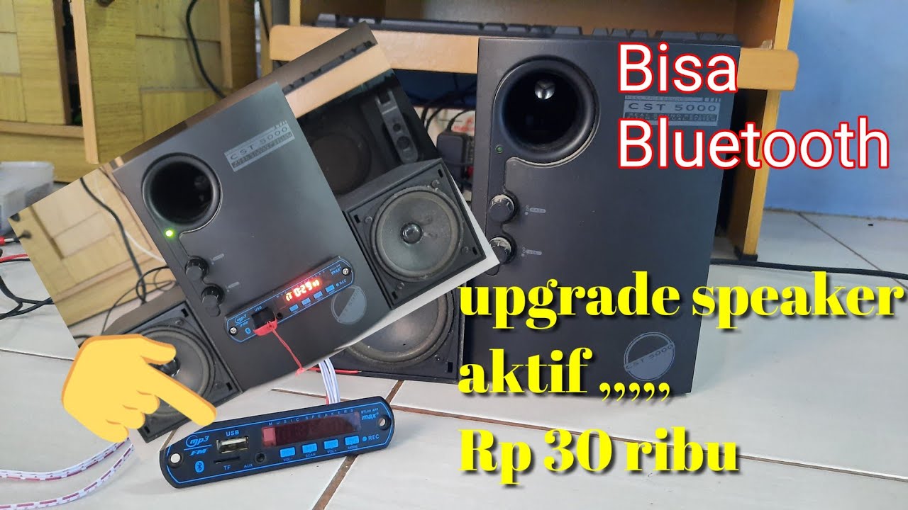 Speaker aktif jadul,,,👍 pasang modul MP3 player bluetooth_Rp 30 ribu ...