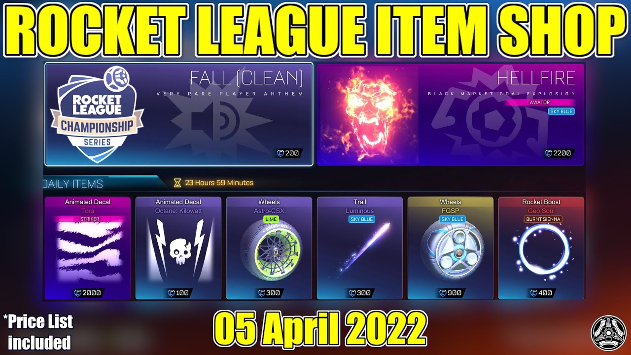 ROCKET LEAGUE ITEM SHOP | APRIL-05-2022 | RL Item Shop Today - YouTube