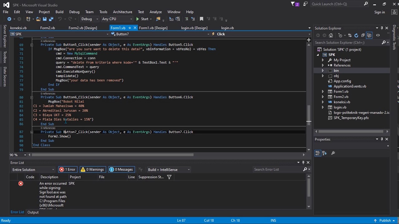 Pemilihan Jurusan terbaik di Polimdo Berbasis Visual Basic.Net ...