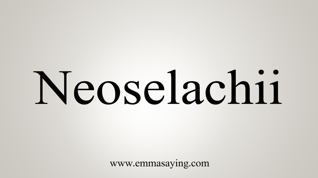 How To Say Neoselachii - YouTube