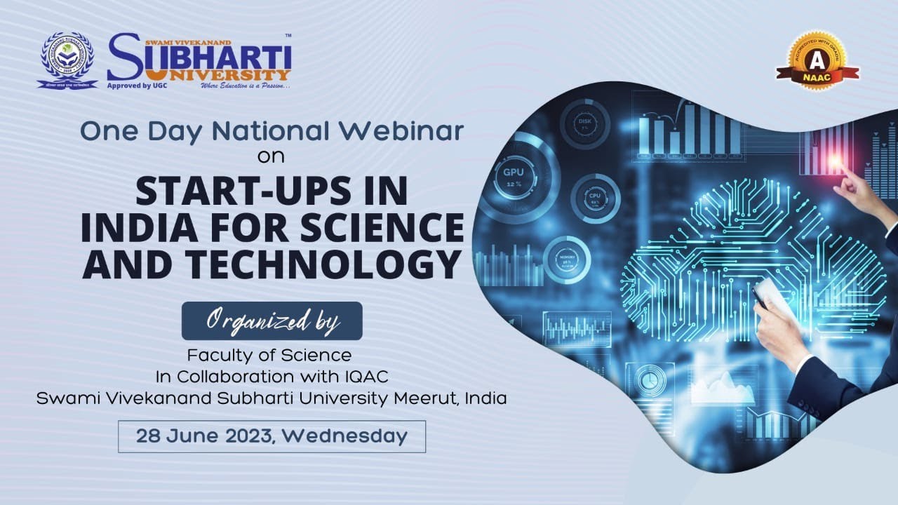 One Day National Webinar ON START-UPs IN INDIA FOR SCIENCE AND ...