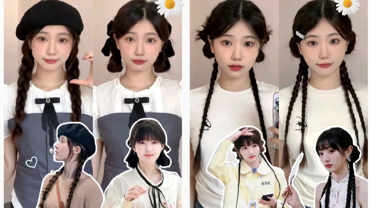Super Cute Braid Hairstyles Tutorials+Chinese Mix Korean Style - YouTube