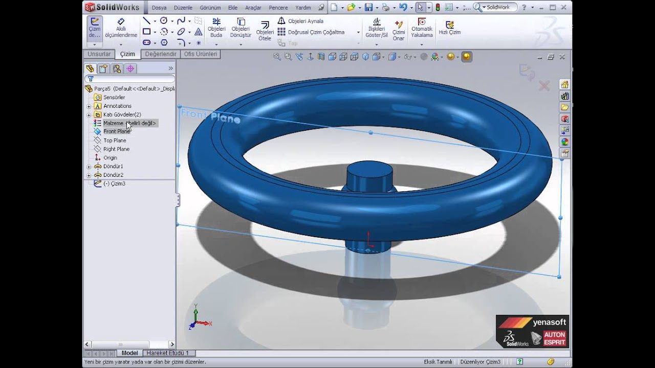 SolidWorks Revolved Boss/Base Türkçe Anlatım - YouTube