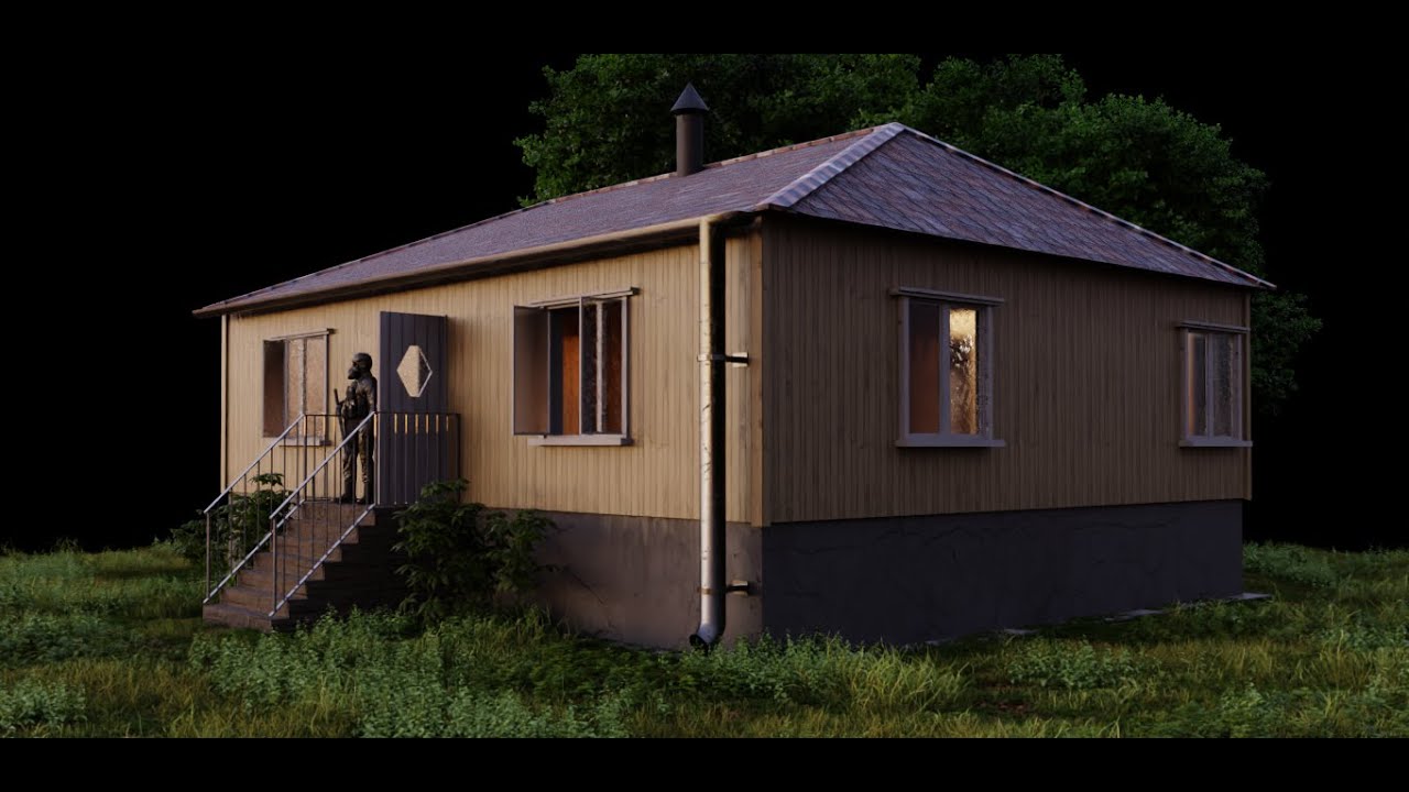 Blender → Small house. Modeling & texturing practice. - YouTube