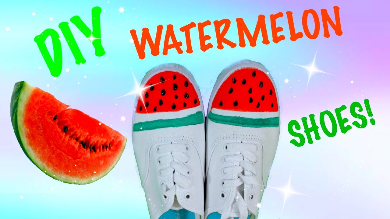 DIY Watermelon Shoes- Cheap & Easy! - YouTube