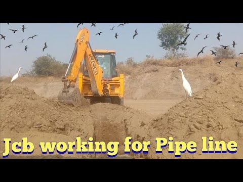 Jcb working for Pipe line||3dx Jcb working||Jcb 4dx plus||how to Jcb ...
