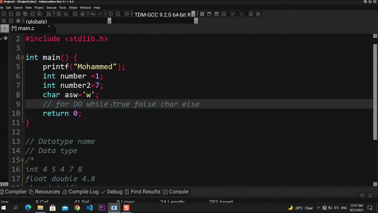 03 Variable Data Type C Programming Youtube