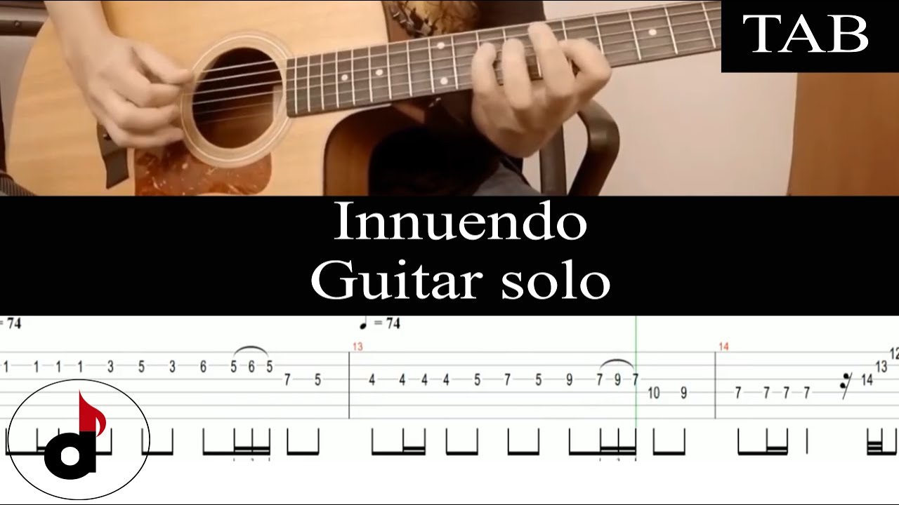 INNUENDO (acoustic) - Queen (Steve Howe): SOLO guitar cover + TAB - YouTube