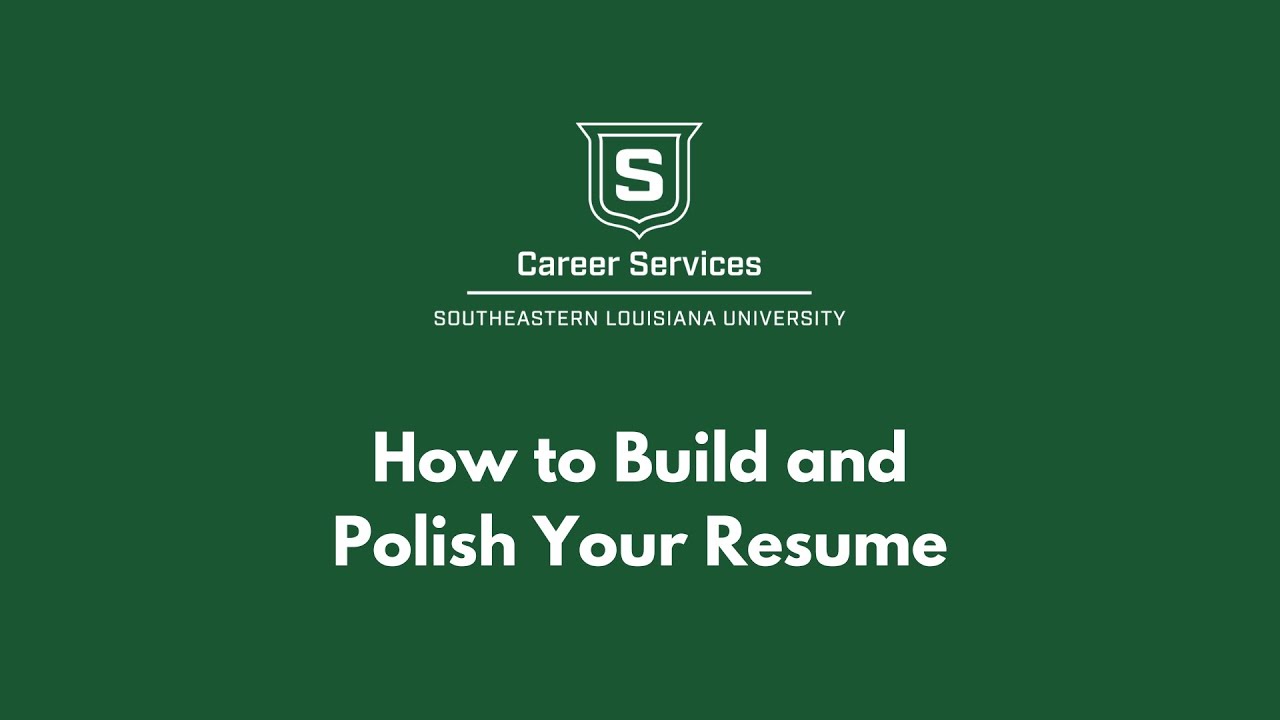How To Build and Polish Your Resume - YouTube