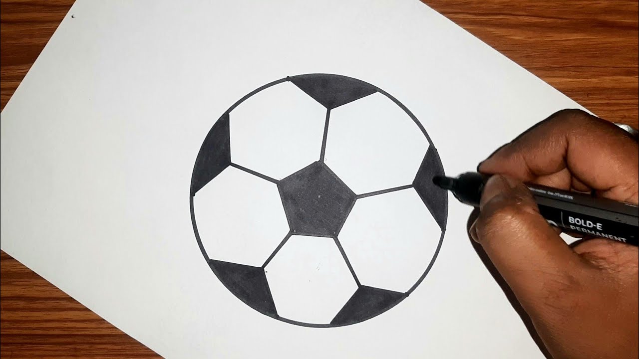 How to draw a FOOTBALL step by step | Football drawing easy | - YouTube
