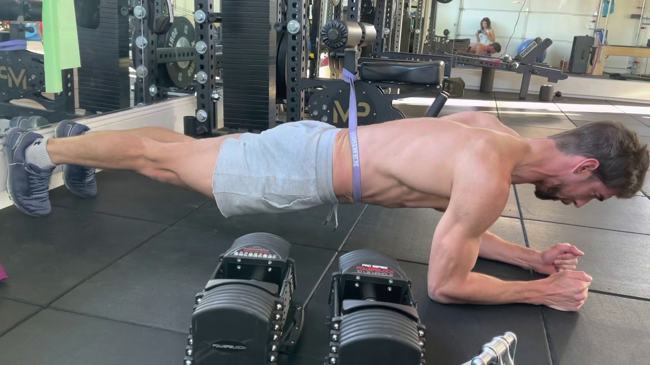 Band Resisted Anti Lateral Flexion Plank - YouTube