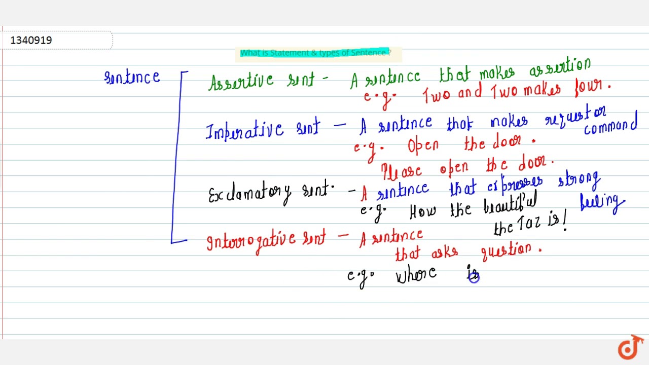What is Statement & types of Sentence ? - YouTube
