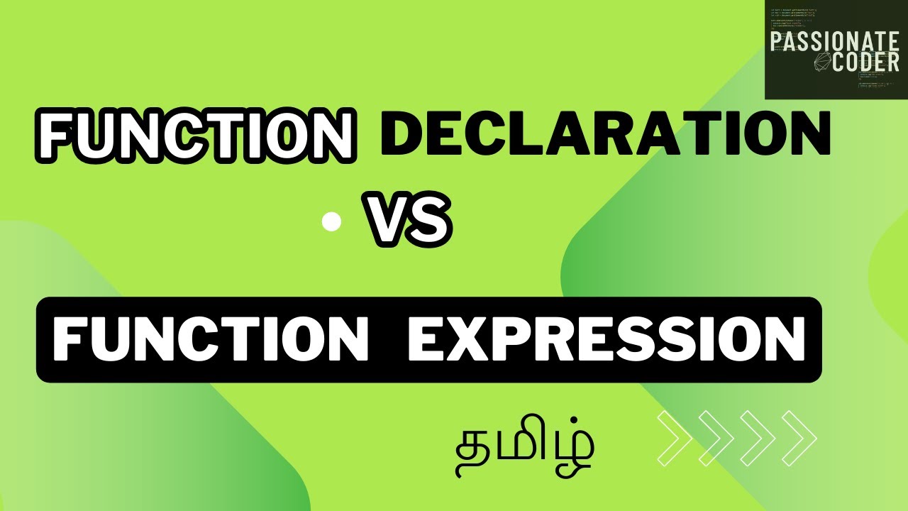 Function Declaration Vs Function Expression | Explained in Tamil ...
