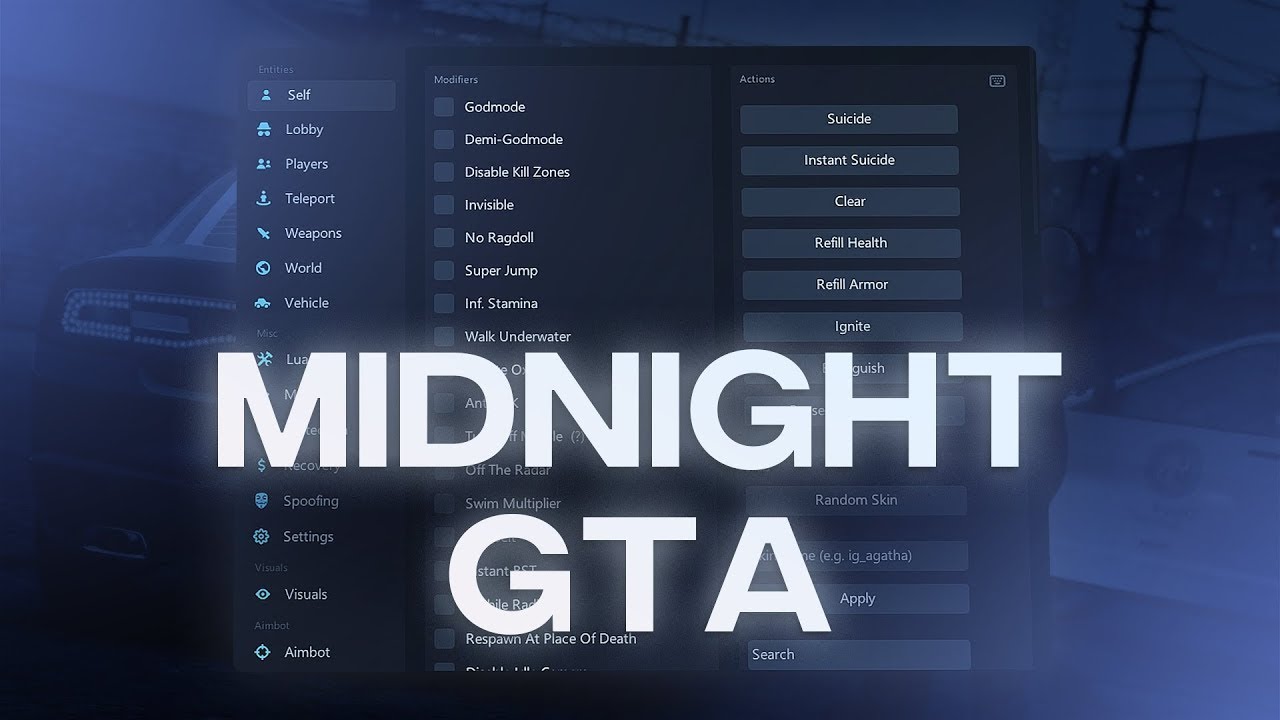 MidNight Mod Menu Gta5 Online - YouTube