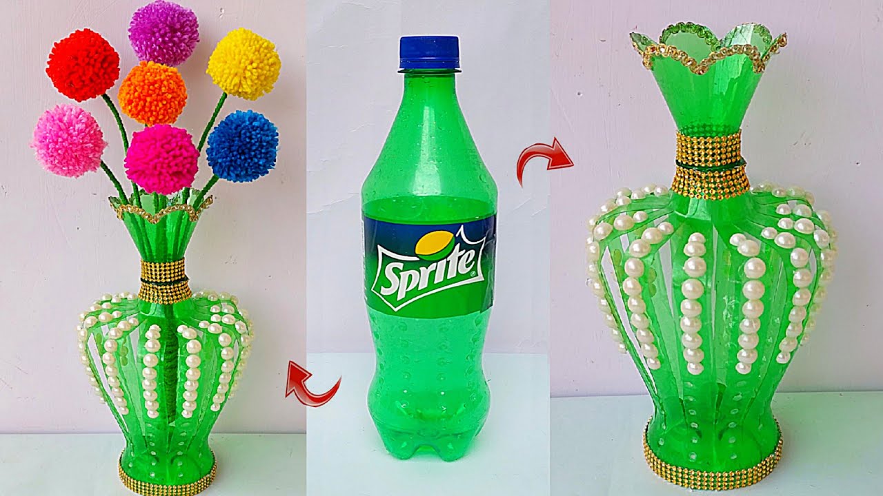 Plastic bottle Vase Craft/ DIY Easy Tree from Waste bottle/Sprite ki ...