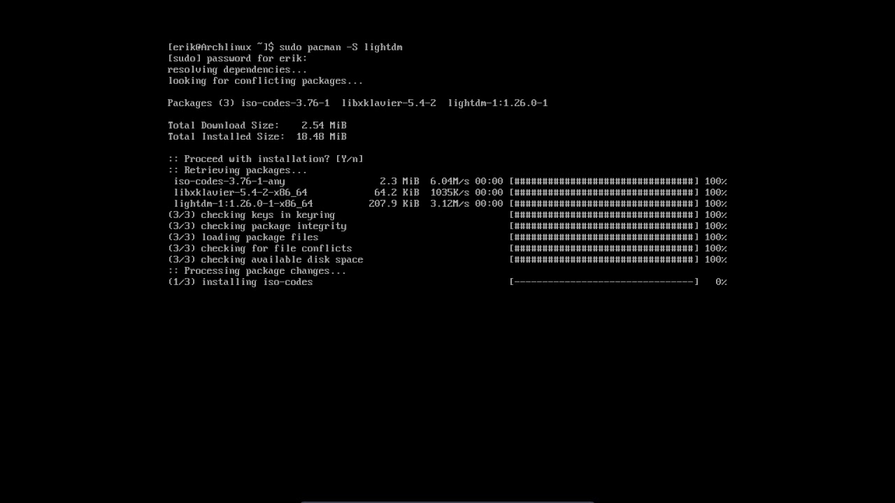Arch Linux 32 Installation Of Lightdm Youtube