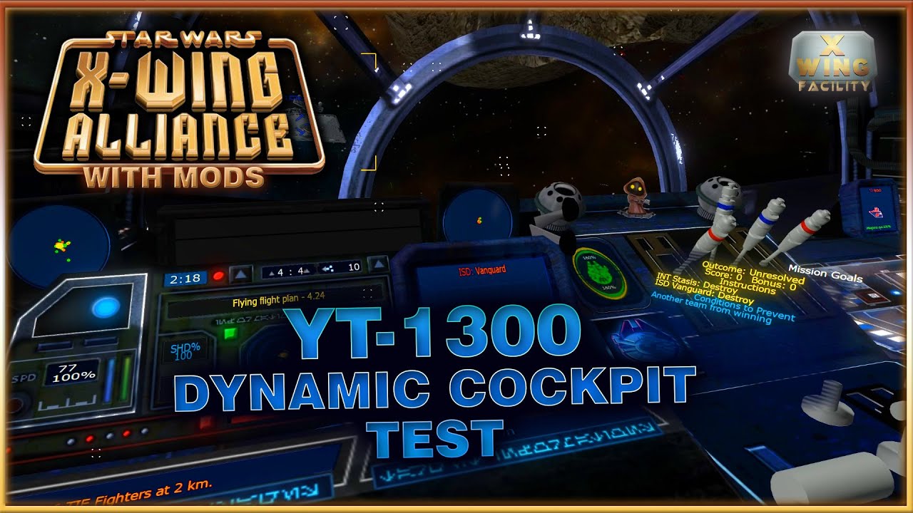 X-Wing Alliance - Corellian Transport (YT-1300) Dynamic cockpit test ...