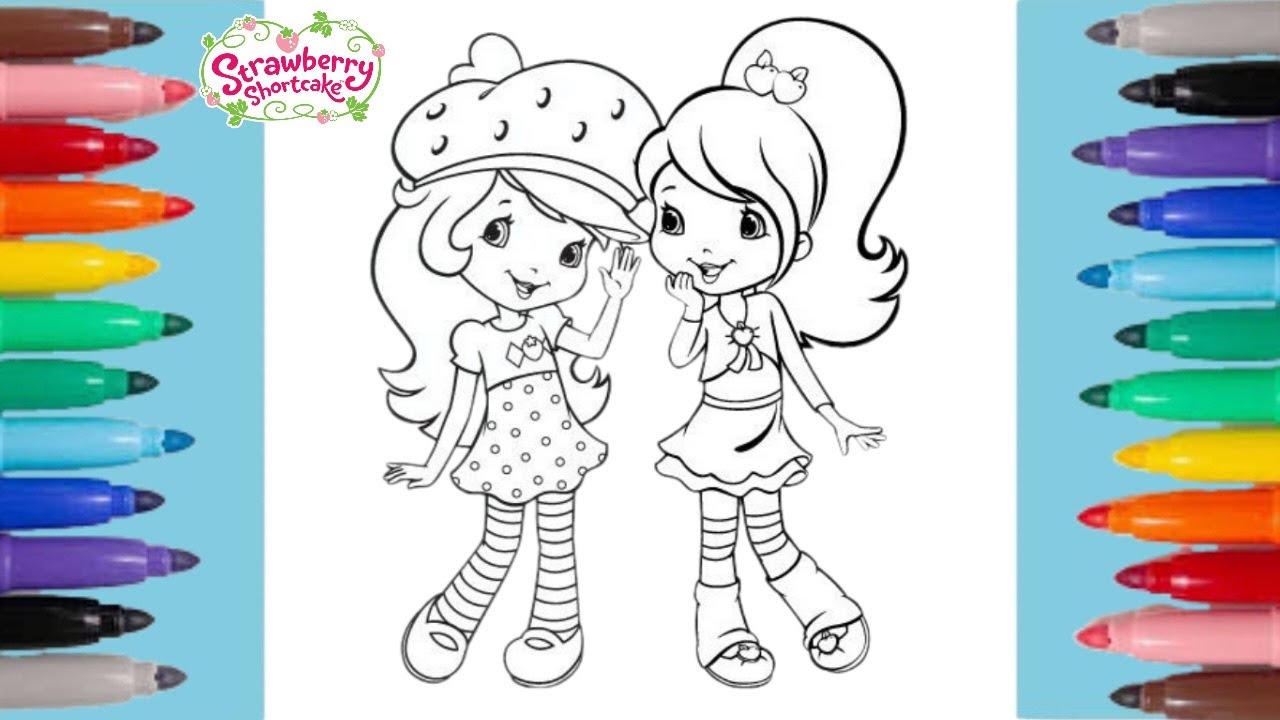 Strawberry Shortcake and Plum Pudding Coloring Page | How to use ...