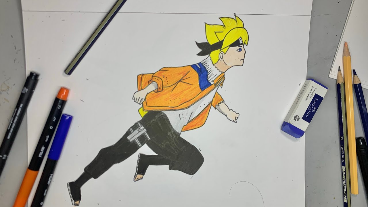 បូរូតូ (គូរូប anime ជាមួយពណ៍រូបភាព) Boroto drawing step by step - YouTube