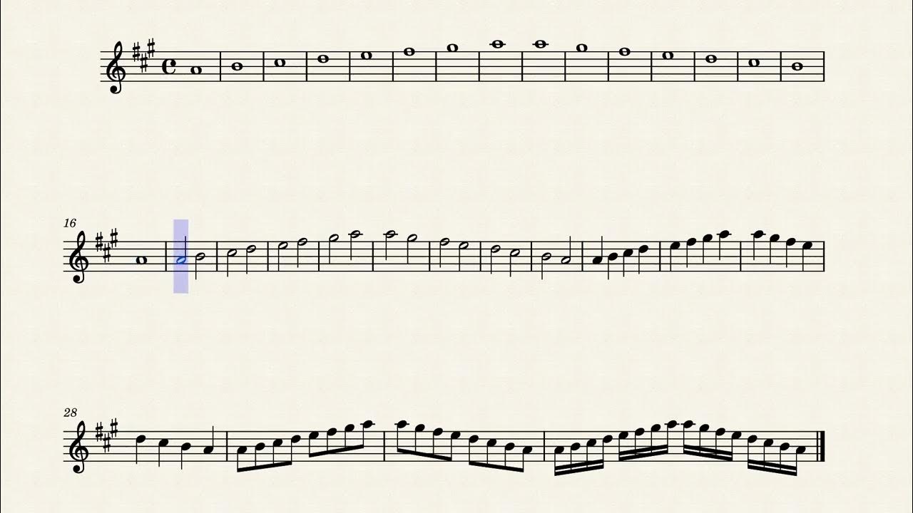 A Major Scale One Octave for Violin - YouTube