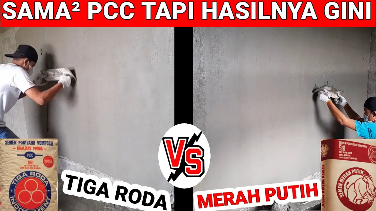 Perbedaan dan persamaan hasil acian semen tiga roda dengan semen merah ...