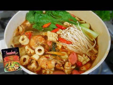RESEP TOMYUM SEAFOOD BUMBU INSTAN - Simpel, Bahan Lokal, Super Enak dan Seger